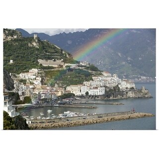 "Rainbow over a town, Almafi, Amalfi Coast, Campania, Italy" Poster ...