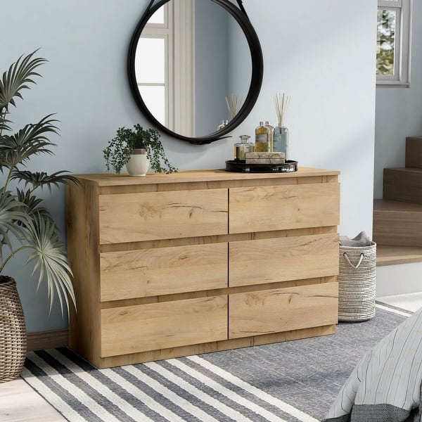 DH BASIC Janntene Rustic 47-inch Wide 6-Drawer Dresser Storage by ...