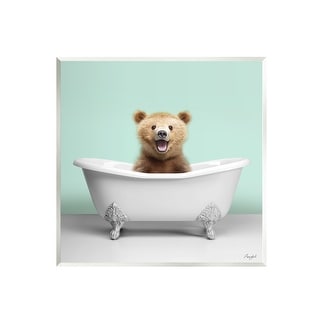 Stupell Bear Cub in Bathtub Wall Plaque Art Design by Roozbeh - Bed ...