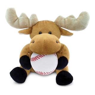 DolliBu Soft Huggable Moose Stuffed Animal with Baseball Plush Toy - 6 ...