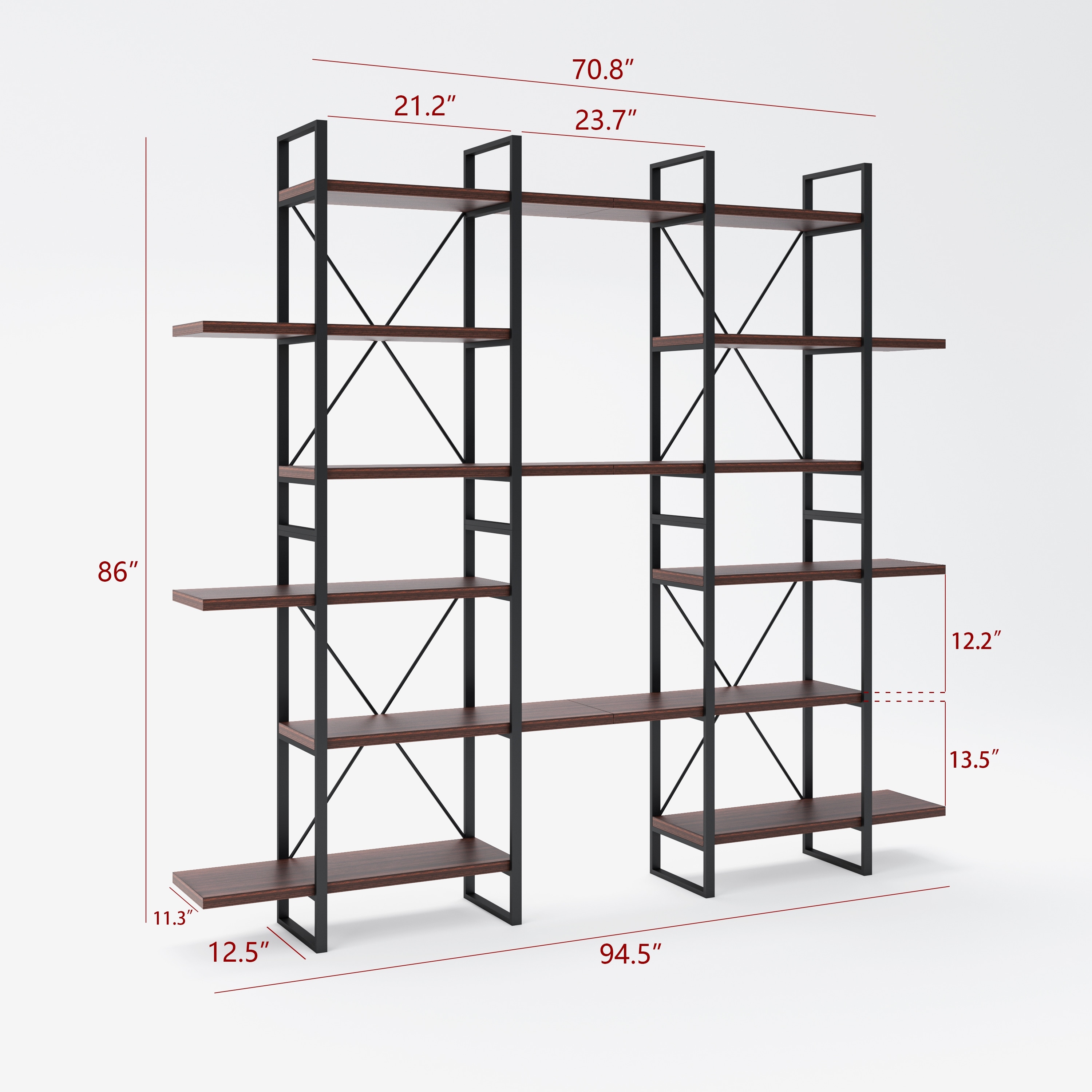6, Walnut Finish Bookshelves - Bed Bath & Beyond