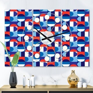 Designart 'Blue, Red & White Polka Dots' Oversized Mid-Century wall ...