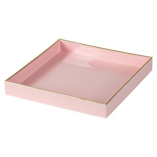 A&B Home Blush Pink and Gold Square Decorative Tray - Bed Bath & Beyond ...
