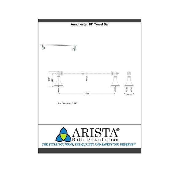 ARISTA Annchester Collection Wall Mounted 18 Inch Towel Bar - Bed Bath ...