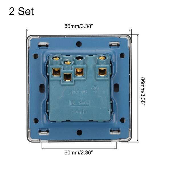 Light Switch Wall Push Button 3 Gang 1 Way Black 250V 10A 86mmx86mm ...