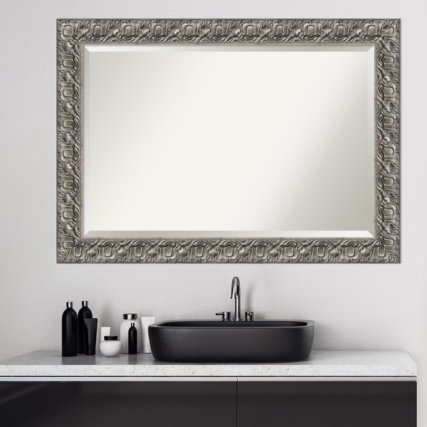 Silver bathroom mirror store
