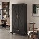 71 inch Tall Metal Wardrobe Cabinet with Drawer and Hanging Rod, 2 Door ...