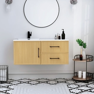 Razza 42" Wall Mounted Bathroom Vanity with Cultured Marble Top and ...