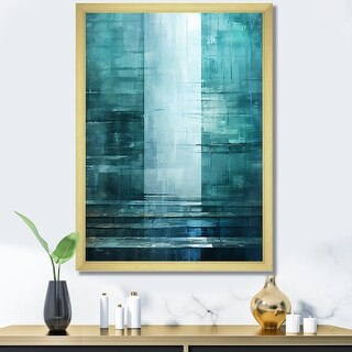 Designart "Door To The Other Side Turquoise Riverside" Abstract ...