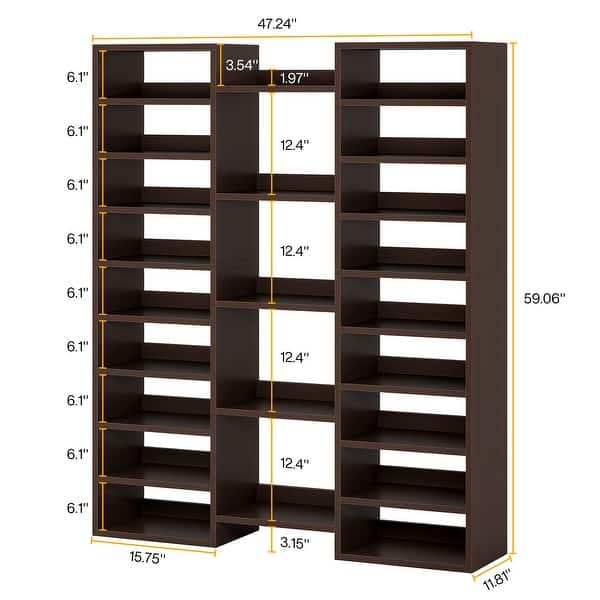 14-Tier Shoe Rack, 46 Pairs Freestanding Tall Shoe Shelf Entryway Shoe ...