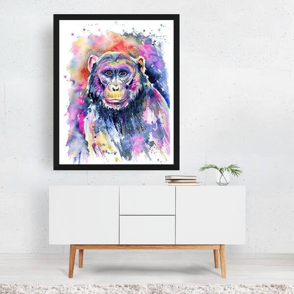 Chimpanzee Painting Animals Ape Nature Portrait Art Print/Poster - Bed ...