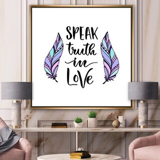 Designart "Spreak Truth In Love Tribal Feathers I" Modern ...