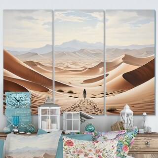Designart "Beige Saharan Dunes I" African American Canvas Wall Art Set ...