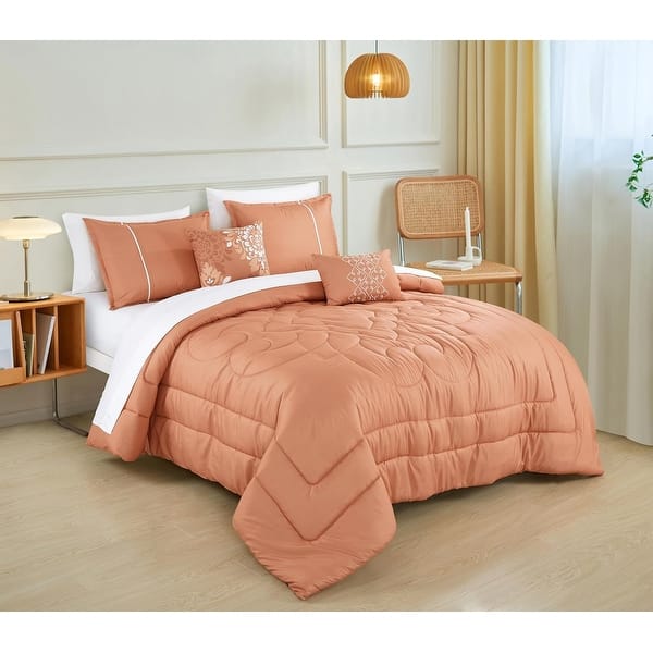 salmon colored bedding