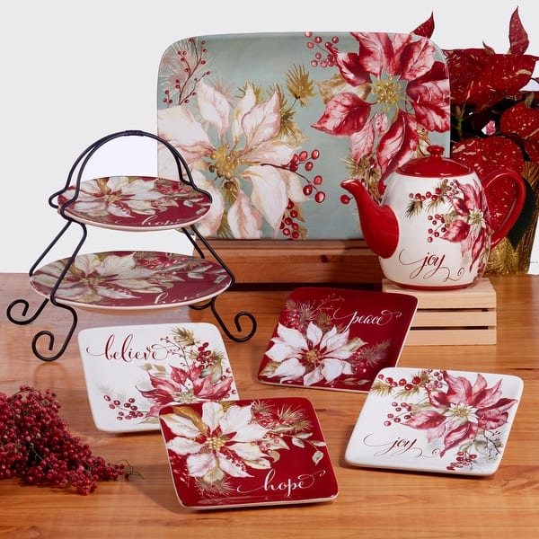 Certified International Winters Joy 16 Piece Dinnerware Set, Service ...