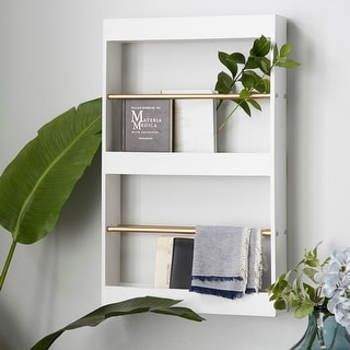 White MDF Glam Wall Shelf 26 x 16 x 4 - 16 x 4 x 26 - Bed Bath & Beyond ...
