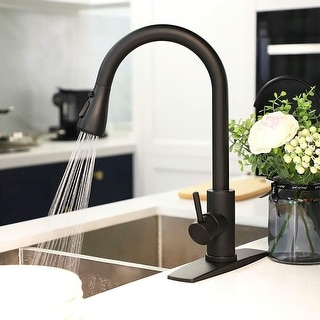 Matte Black Kitchen Faucet with Pull-Down Sprayer and Single Handle ...