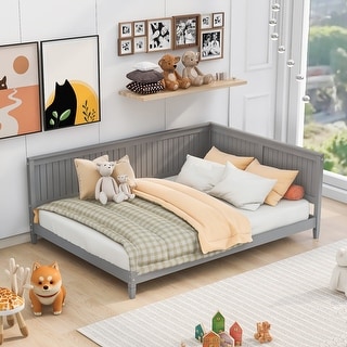 Full Size Wood Daybed/Sofa Bed With Guardrail For Kids - Bed Bath ...
