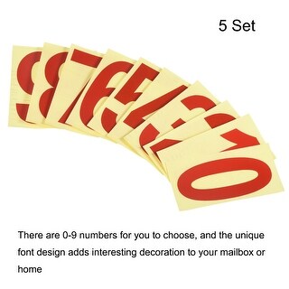 5Set 3.82" Reflective Mailbox Number Sticker 0-9 Adhesive Address ...
