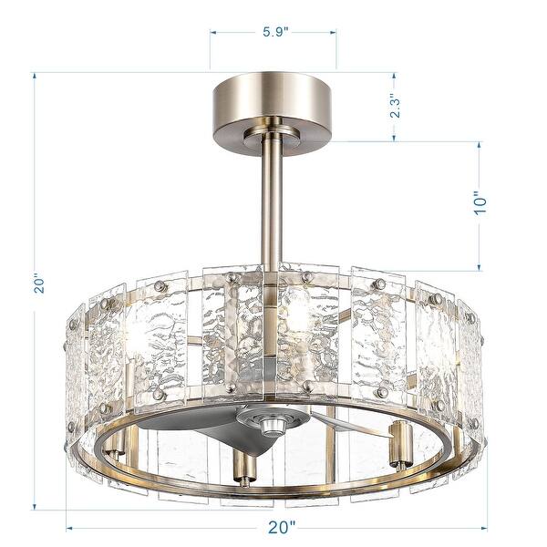 20-In Nickel Indoor Caged Ceiling Fan with Light Remote(5-blade) - Bed ...