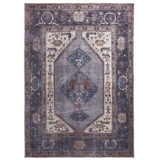 9' X 12' Blue Brown And Ivory Floral Area Rug - 3'6" - Bed Bath ...