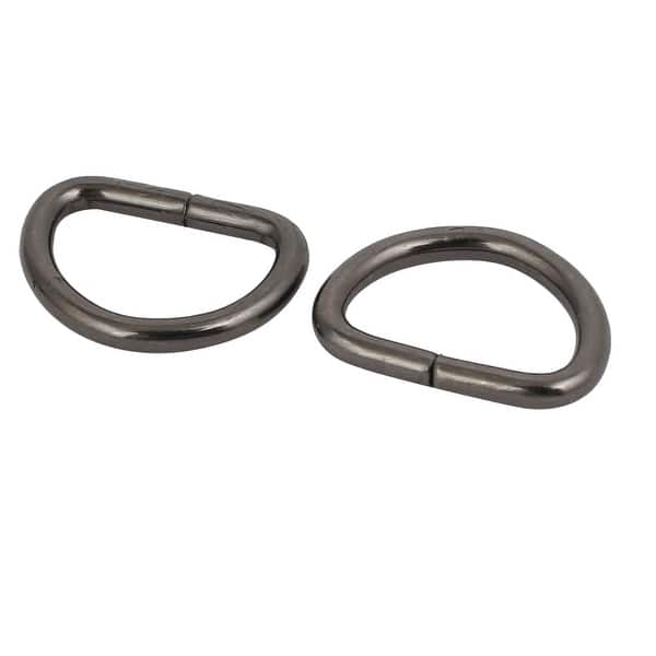 12mm Inner Width Iron Half Round Shaped Non Welded D Ring Black 10pcs ...