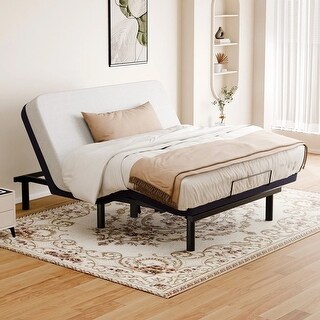 Queen Adjustable Bed Frame and Gel Memory Foam Mattress Set 10" - Bed ...