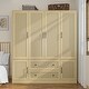 63"W 6-Door Bedroom Wardrobe Cabinet - Spacious Closet Cabinet Armoire ...