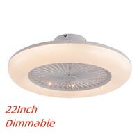 22In Enclosed Low Profile Dimmable Ceiling Fan Light - 22 inches - Bed ...