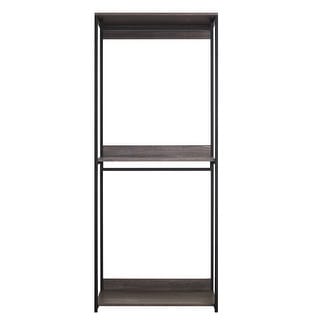 Veronica Wood Walk-in Closet with One Shelf in Rustic Gray - Bed Bath ...