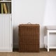 Woven Resin Wicker Laundry Hamper with Lid,17.3" x 13.8" x 23.6" - 17.3 ...