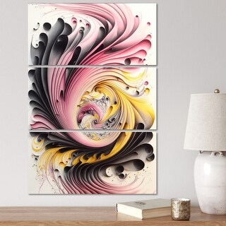 Designart "Multi-Color Paint Swirl I" Modern Spiral Canvas Art Print ...