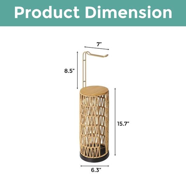 Freestanding toilet paper storage Brown toilet paper holder Rattan ...