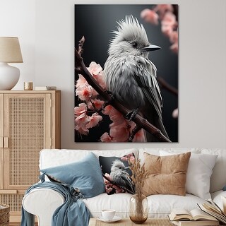 Designart "Grey Pink Animal Hummingbird" Animals Hummingbird Canvas ...