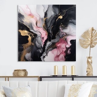 Designart "Circlar Design Solid Marble Art I" Abstract Marble Canvas ...