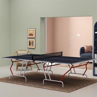 Full Size Portable Table Tennis Table with Net, Paddles, Balls - Bed ...