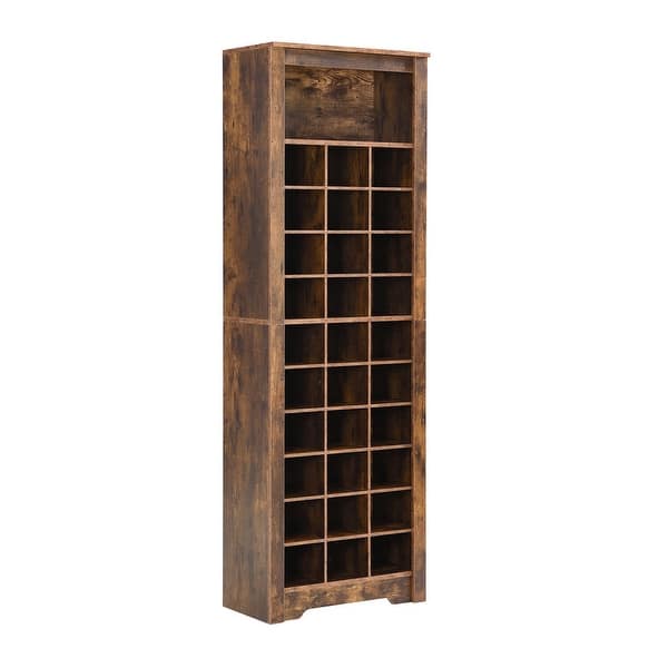 Contemporary Multiple Storage Capacity 30 Shoe Cubby Console Cabinet ...