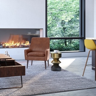 WYNDENHALL Clover Modern 14 inch Wide Metal Side Table in Black/Brass ...