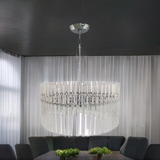 Casandra Chrome Crystal 5-light Pendant Chandelier - On Sale - Bed Bath ...