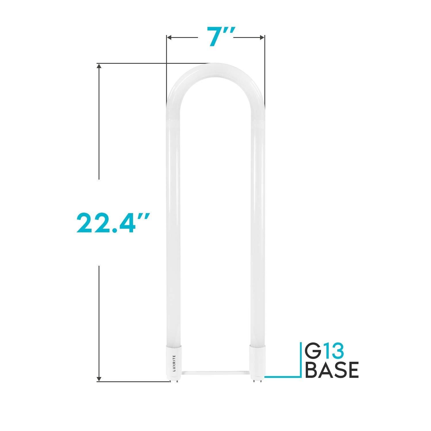 Luxrite U Bend LED Tube Light, T8 T12, 18W (32W Equivalent), 2100 ...