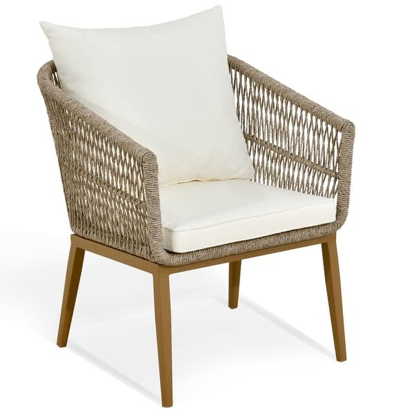 Moasis Outdoor Patio Dining Single Sofa Bistro Chair PE Rattan Armchair ...