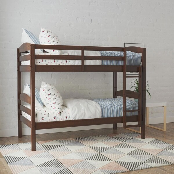 Leighton Wood Twin Over Twin Bunk Bed Mocha Bed Bath Beyond 36645959