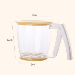 Handle Press Cup Shape Flour Sifter Strainer Sieve Filter With Lid ...