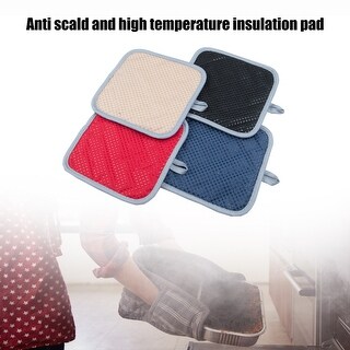 Square Checkered Silicone NonSlip Heat Insulation Thick Pot Holder ...