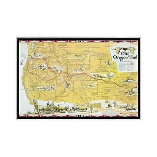 iCanvas "Map of the Old Oregon Trail " by American School Framed - Bed ...