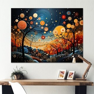 Designart "Orange Mid Century Natures Harmony I" Mid-century Wall Decor ...