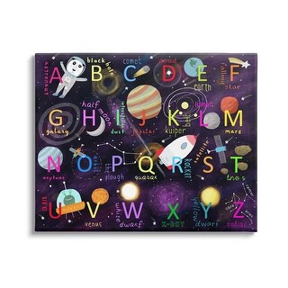 Stupell Alphabet Teaching Outer Space Astronomy Words Letters Canvas ...