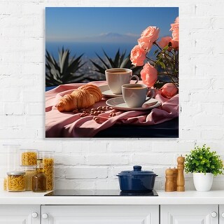 Designart "Coffee And Croissant Breakfast Reverie " Breakfast Wall Art ...
