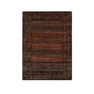 Hand Knotted Black Transitional with Wool Oriental Rug (4' x 6') - 4' x ...