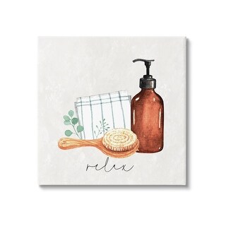 Stupell Spa Bath Relax Calligraphy Stretched Canvas Wall Art, Design by ...